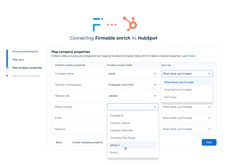 Integrate your HubSpot CRM to Firmable: Australia's B2B Database